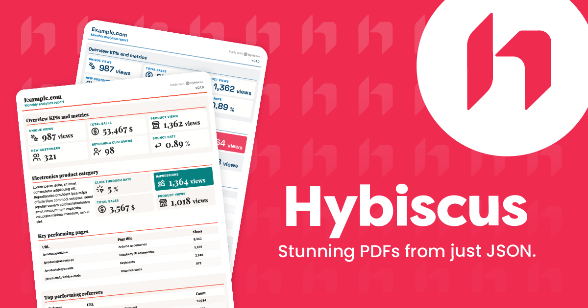Create Beautiful Pdf Reports With A Simple Json Api Hybiscus